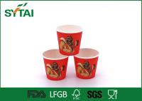 China Character Images 2.5 OZ Printed Red Paper Cup With Food Grade Paper for sale