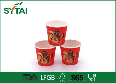 China Character Images 2.5 OZ Printed Red Paper Cup With Food Grade Paper for sale