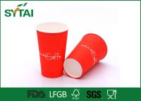 China 500 ML Customized Printed Food Grade Ink Red Paper Cup 16 OZ Take Away for sale