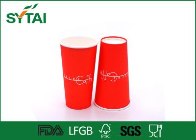 China 500 ML Customized Printed Food Grade Ink Red Paper Cup 16 OZ Take Away for sale