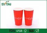 China 500 ML Customized Printed Food Grade Ink Red Paper Cup 16 OZ Take Away for sale