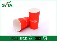 China 500 ML Customized Printed Food Grade Ink Red Paper Cup 16 OZ Take Away for sale