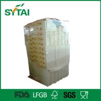 China FDA SGS Customized Paper Cup Fan / Sheet With Logo Printed , Orange Color for sale