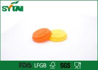 China Biodegradable Plastic Paper Cup Covers , Disposable Cup Lids Shapes Customized for sale