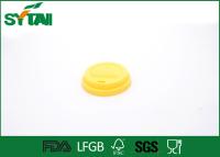 China Biodegradable Plastic Paper Cup Covers , Disposable Cup Lids Shapes Customized for sale