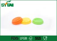 China Biodegradable Plastic Paper Cup Covers , Disposable Cup Lids Shapes Customized for sale