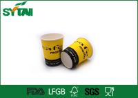 China Large Capacity Recyclable Cold Drink Paper Cups With Plastic Lids , Kraft Paper Material for sale