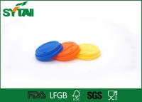 China Plastic Flat / Reusable Cups Lids Blue Color For Matching Paper Cups , PP Material for sale