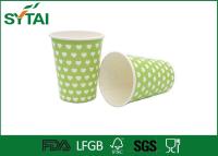 China Beverage Green Like Dotted Single Wall Paper Cups Disposable Love Printing for sale