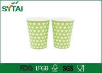 China Beverage Green Like Dotted Single Wall Paper Cups Disposable Love Printing for sale