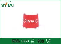 China Red Beautiful Disposable Ice Cream Cups Eco Friendly Logo Customized for sale