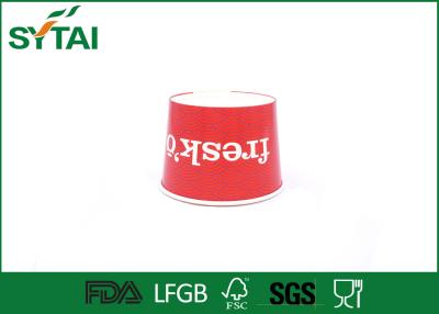 China Red Beautiful Disposable Ice Cream Cups Eco Friendly Logo Customized for sale