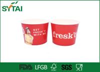 China Red Beautiful Disposable Ice Cream Cups Eco Friendly Logo Customized for sale