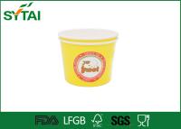 China Yellow Colorful Printed Custom Ice Cream Cups Disposable Environmentally Friendly for sale