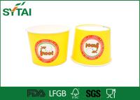 China Yellow Colorful Printed Custom Ice Cream Cups Disposable Environmentally Friendly for sale