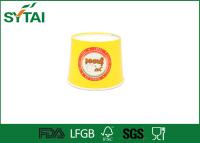 China Yellow Colorful Printed Custom Ice Cream Cups Disposable Environmentally Friendly for sale
