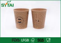China Biodegradable Kraft Hot Cups , Custom Printed Brown Paper Coffee Cups Single Wall for sale