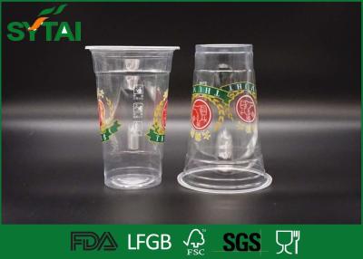 China Middle Size Disposable Plastic Tea Cups With Dome Lids , Custom Logo Printed for sale