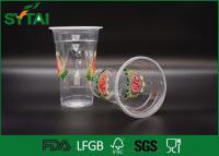 China Middle Size Disposable Plastic Tea Cups With Dome Lids , Custom Logo Printed for sale