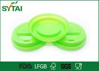 China Customized Plastic Coffee Lids For Tea / Beveage Paper Cup , Party Cup Lids FSC LFGB Approval for sale