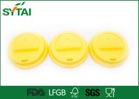 China 80mm Diameter Plastic Yellow Disposable Drinking Cups Lids for Paper Cups for sale