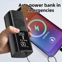 China Portable Air Compressor Cordless Tire Inflator With LED Display And Power Bank for sale