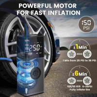 China Cordless Digital Car Tyre Inflator 22mm Cylinder Double Power DC 12V 6000mAh for sale