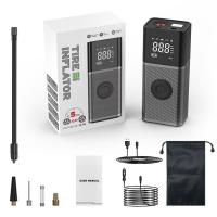 China Portable Smart Tire Inflator 150 PSI Dual Power Air Pump With Auto Shut Off for sale
