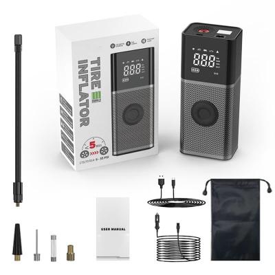 China Portable Smart Tire Inflator 150 PSI Dual Power Air Pump With Auto Shut Off for sale