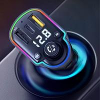 China Smart Car Bluetooth FM Transmitter 12W With Hands Free Calling Fast Charging for sale
