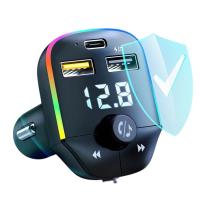 China LED Display Bluetooth Car FM Transmitter Fast Charging Hands Free Calls for sale