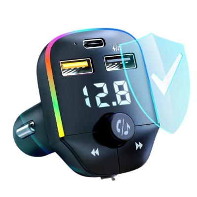 China LED Display Bluetooth Car FM Transmitter Fast Charging Hands Free Calls for sale