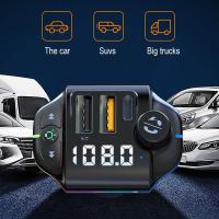 China Smart Car Bluetooth 5.0 MP3 Player FM Transmitter With Hands Free Calling for sale