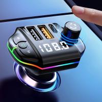 China 12V - 24V Car FM Transmitter Bluetooth 5.0 With Hands Free Calling Music Player for sale