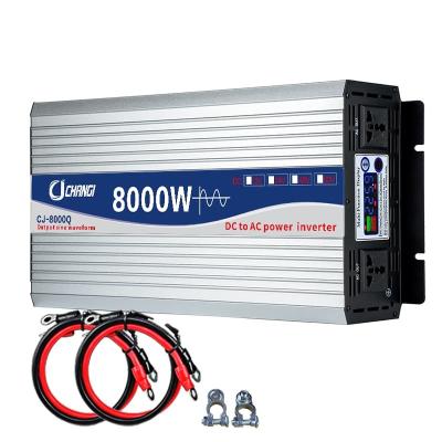 China 8000W Car Power Inverter DC 12V 24V To AC 110V 220V Pure Sine Wave Converter for sale