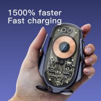 China Hands Free Driving Magnetic Car Phone Mounts With Wireless Charging for sale