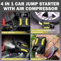 China Mini Portable Car Jump Starter With Digital Air Compressor And USB Fast Charge for sale