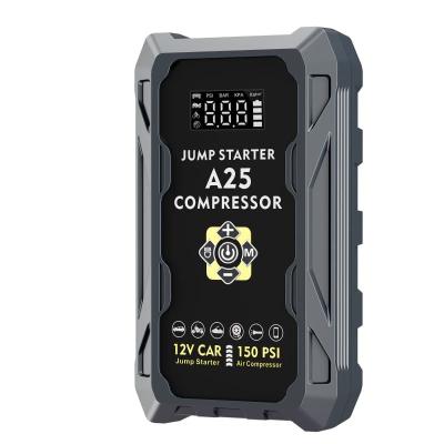 China 12V Car Battery Jump Starter Portable With Digital Tire Inflator Power Bank for sale