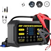China Portable Car Jump Starter with 150 PSI Tire Inflator 29600mWh Power Bank for sale