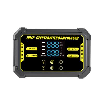 China Car Emergency Tool 3000A Jump Starter 150 PSI Air Compressor Power Bank for sale