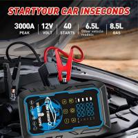 China 12V Car Portable Jump Starter Multi Function With Air Compressor Emergency Power Bank for sale