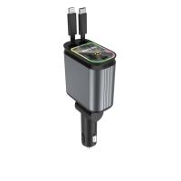 China 66W Fast Car Charger 4 In 1 Retractable Car Phone Charger for sale