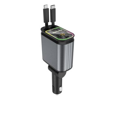 China 66W Fast Car Charger 4 In 1 Retractable Car Phone Charger for sale