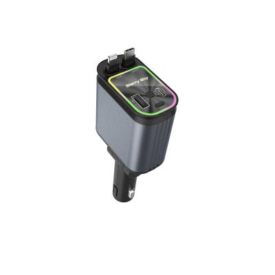 China Rapid 4 In 1 Car Charger 66W Retractable Car Fast Charger for sale