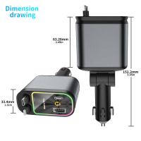China Rapid 4 In 1 Car Charger 66W Retractable Car Fast Charger for sale