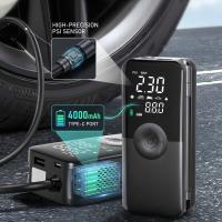 China 150PSI Cordless Tire Inflator 4000mAh Rechargeable Air Compressor Digital Gauge Fast Inflation for sale