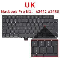 China New Laptop A2442 A2485 Multi-Language Keyboard for MacBook Pro M1 Retina 14