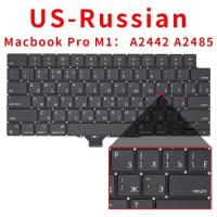 China New Laptop A2442 A2485 Multi-Language Keyboard for MacBook Pro M1 Retina 14