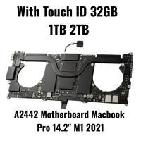 China Tested A2442 Logic Board with Apple M1 Chip 32GB 2TB SSD Unified Memory and Wi-Fi 6 for MacBook Pro 14.2 inch for sale