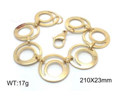China Hollow Out Double Oval Stainless Steel Mens Bracelet Adjustable With Lobster for sale